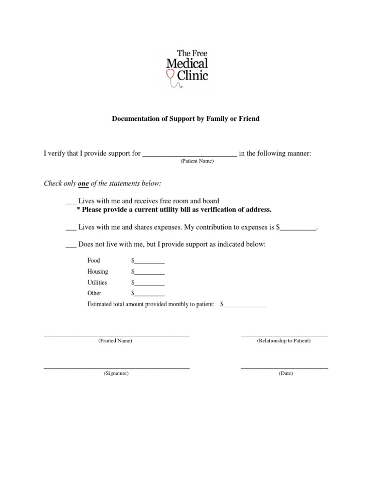 Family Support Documentation Form | PDF