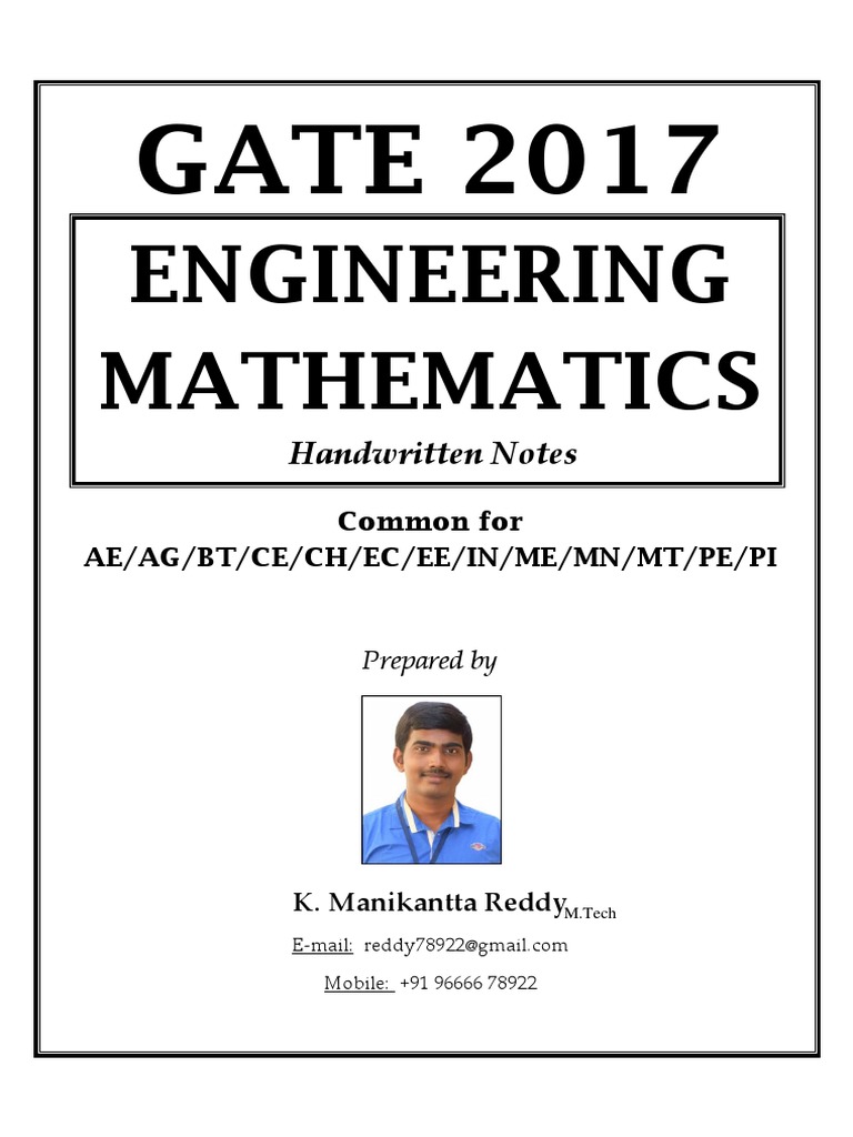 GATE-Mathematics-K Manikantta Reddy (Gate2016.info) PDF | PDF
