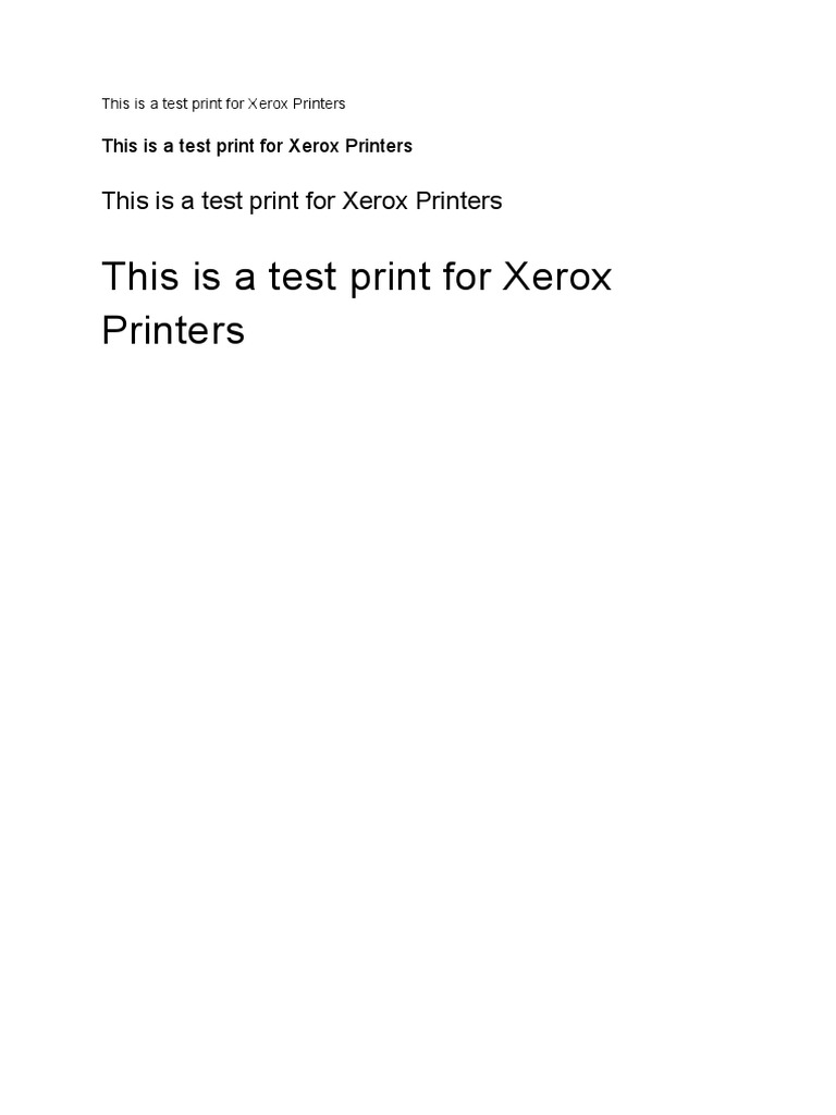 Xerox Printer Test Page | PDF