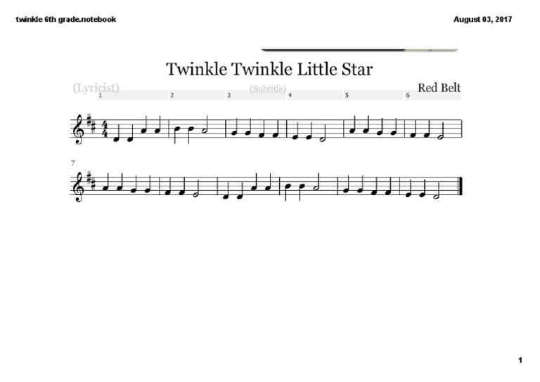 Twinkle Twinkle Little Star | PDF
