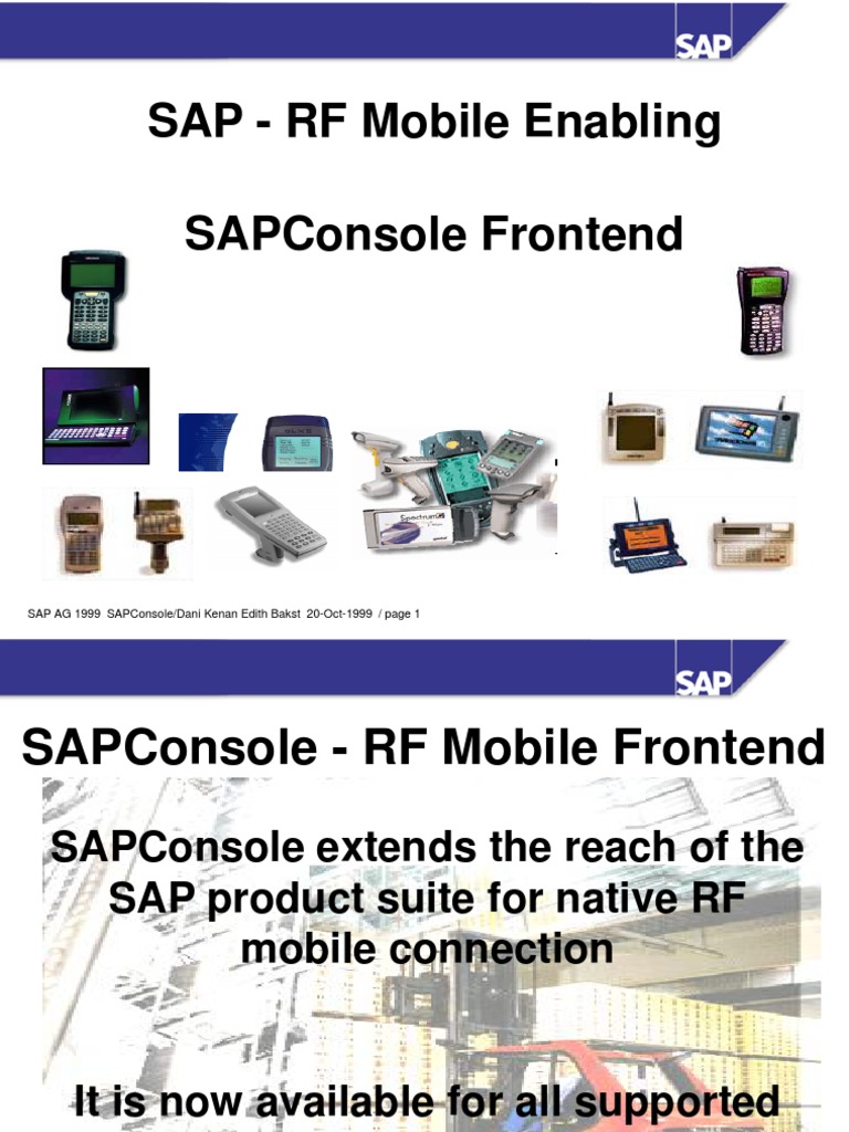 Sap - Rf Mobile Enabling Sapconsole Frontend: Sap Ag 1999 Sapconsole ...