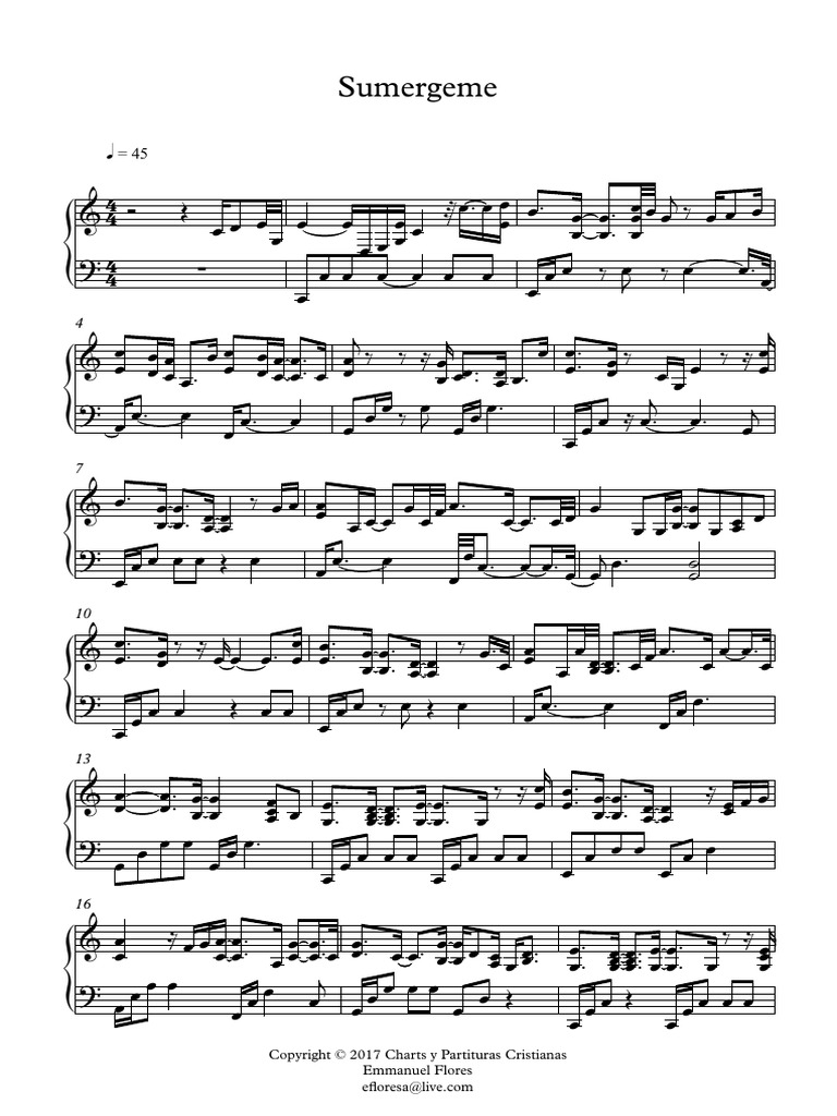 Sumergeme - Jesús Adrian Romero (Piano) | PDF