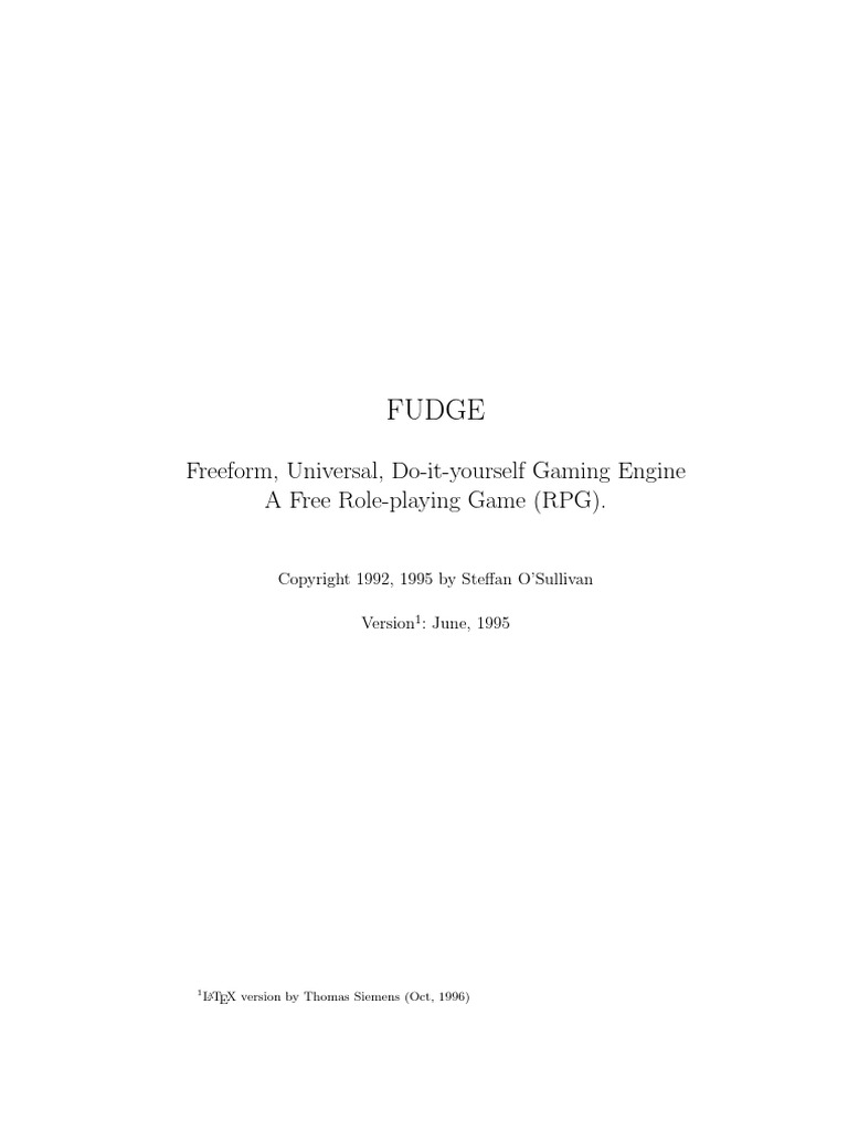 Fudge LaTeX | PDF | Role Playing Games | Gaming