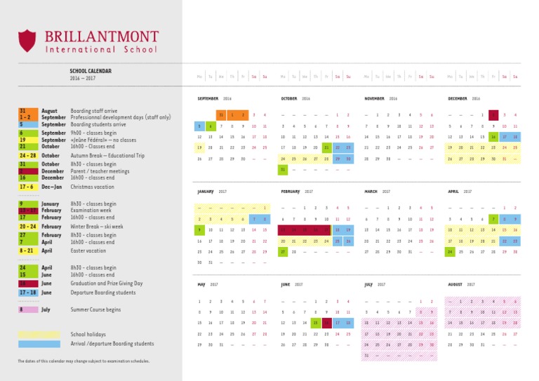 BM Calendar 16-17 | PDF | Holidays | Observances