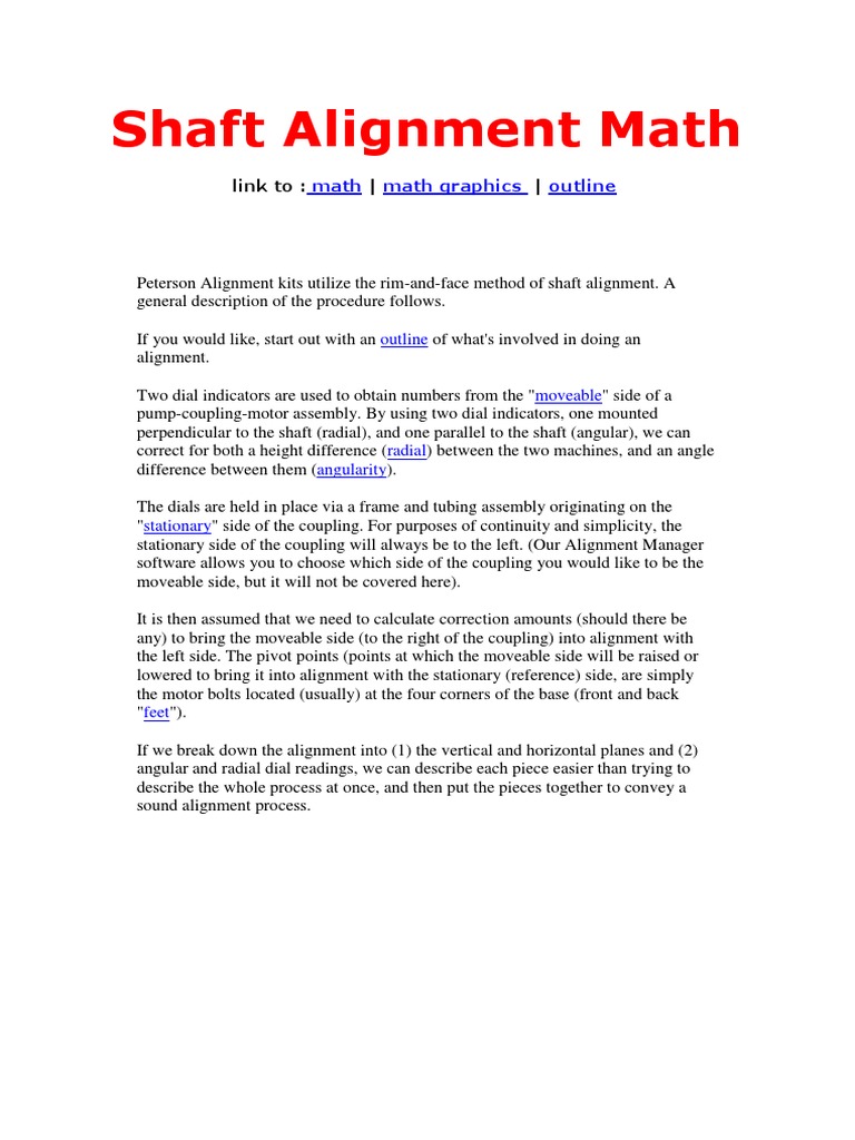 Shaft Alignment Math | PDF | Angle | Geometry