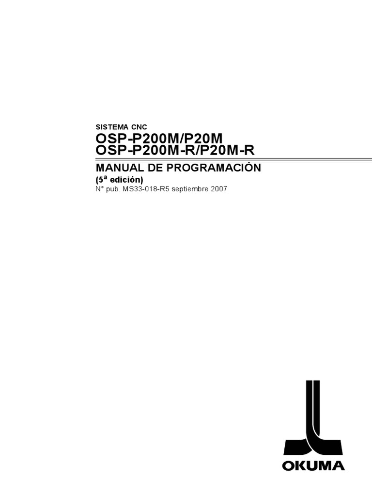 Manual de Programacion CNC Okuma Control OSP.200M | PDF | Biblioteca (informática) | Programa de ...