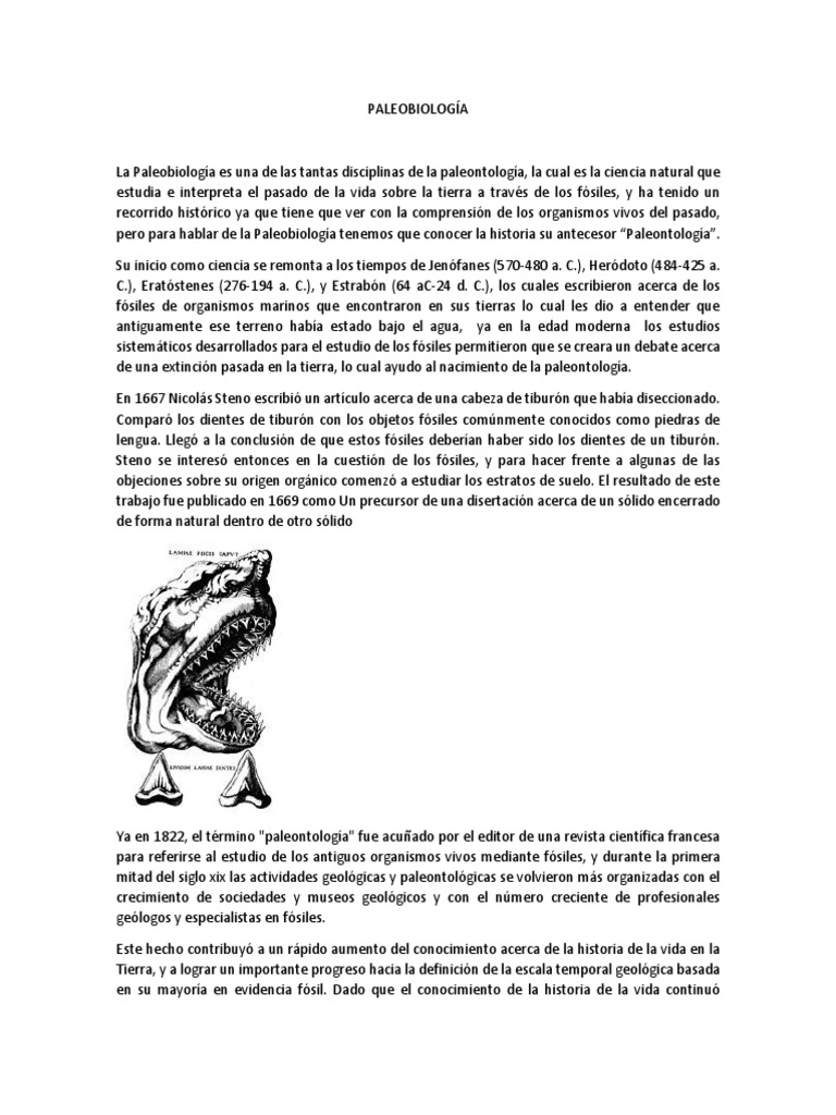 Historia y Relevancia de la Paleobiología | PDF | Paleontología | Fósil