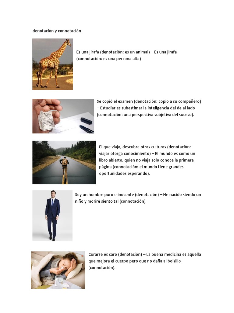 Denotación y Connotación Con Imagenes