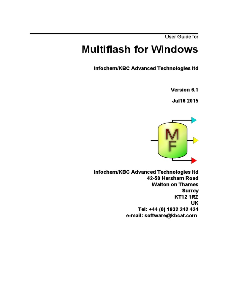 Multiflash Manual | PDF | Phase (Matter) | Enthalpy