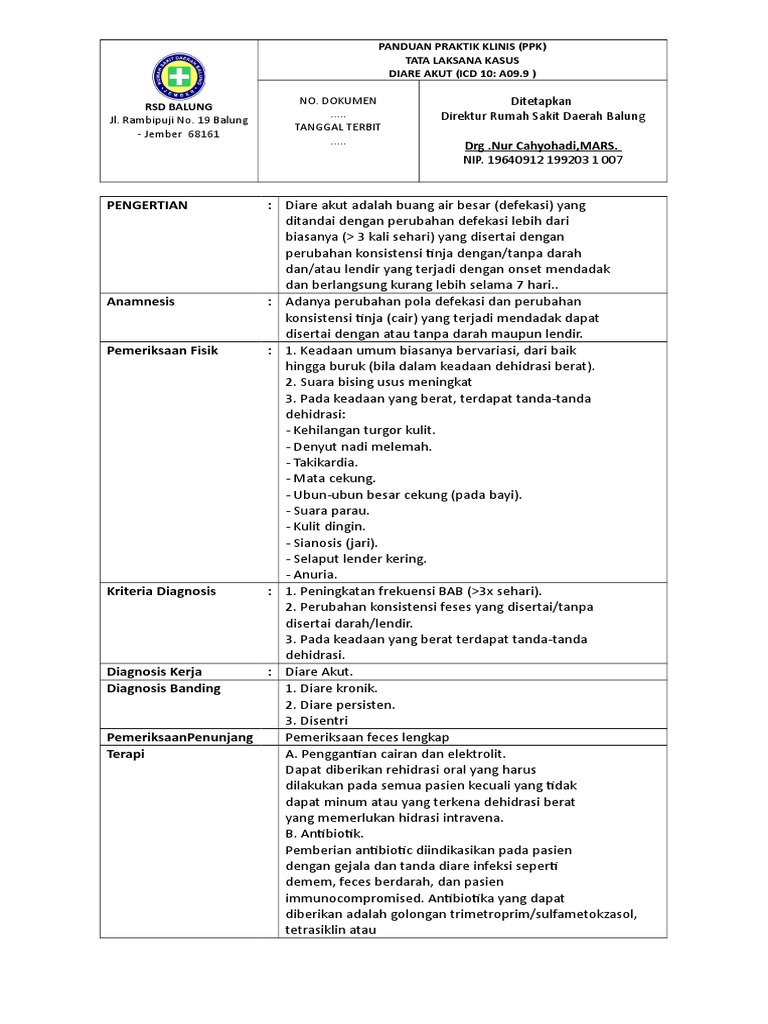 PPK Igd Diare Akut | PDF