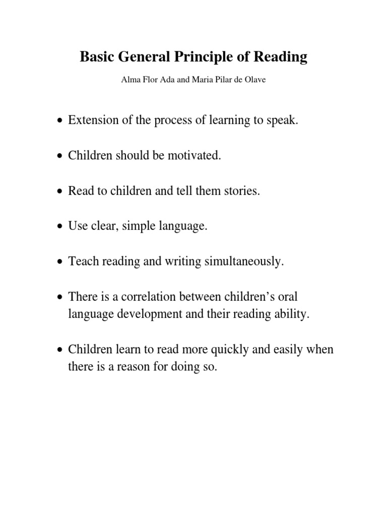 Principles of Effective Reading Instruction | PDF