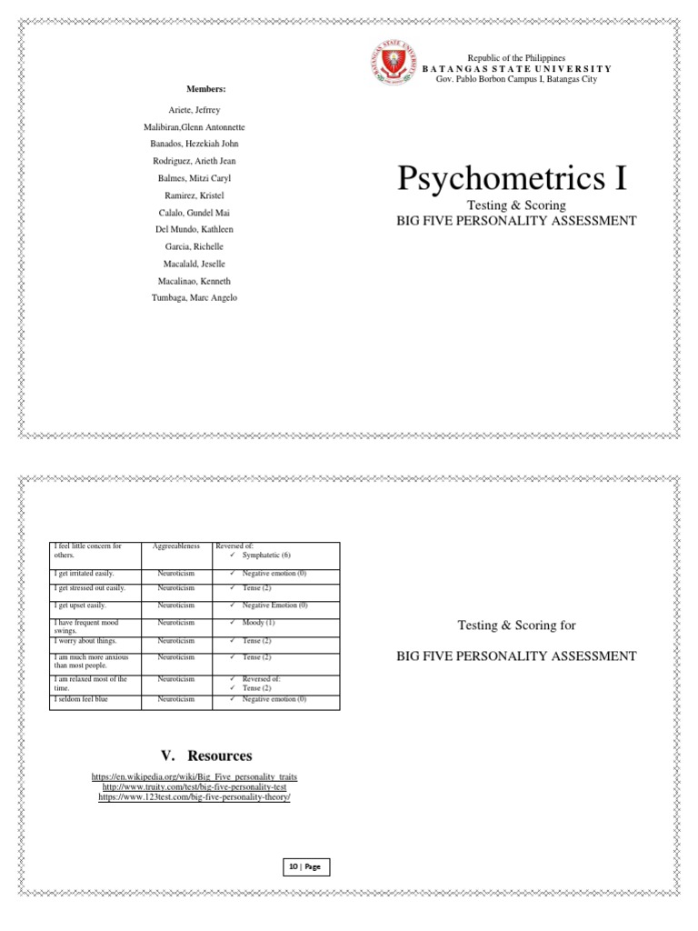Psychometrics Testing Scoring | PDF | Extraversion And Introversion ...