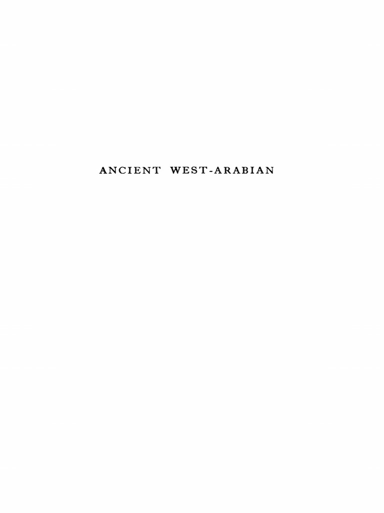 Ancient West-Arabian - Chaim Rabin PDF | PDF