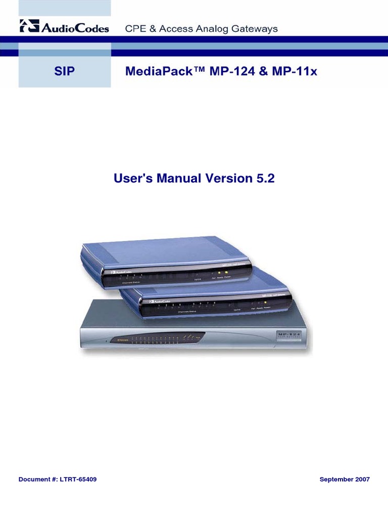 Audiocodes MP 11xx y MP 124 SIP User S Manual Ver 5 2 PDF | PDF