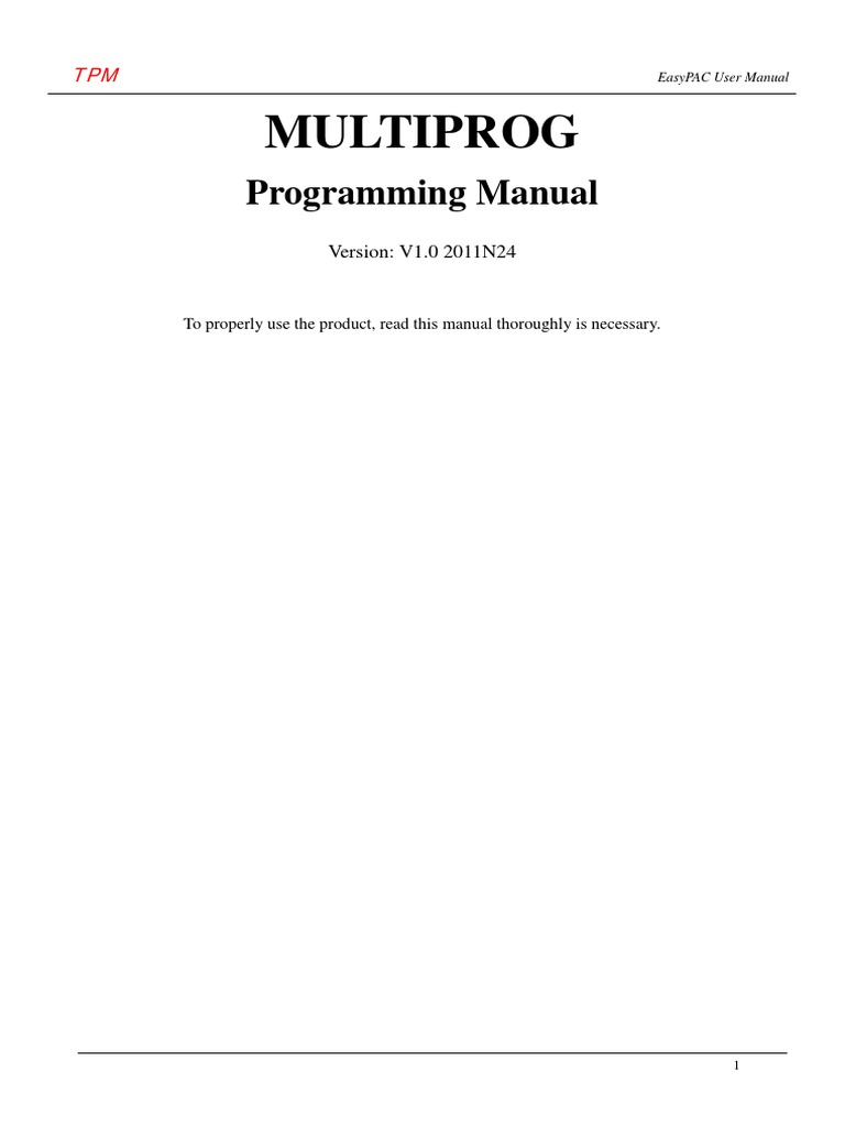 Multiprog Programming Manual 1.0 | Download Free PDF | Installation ...