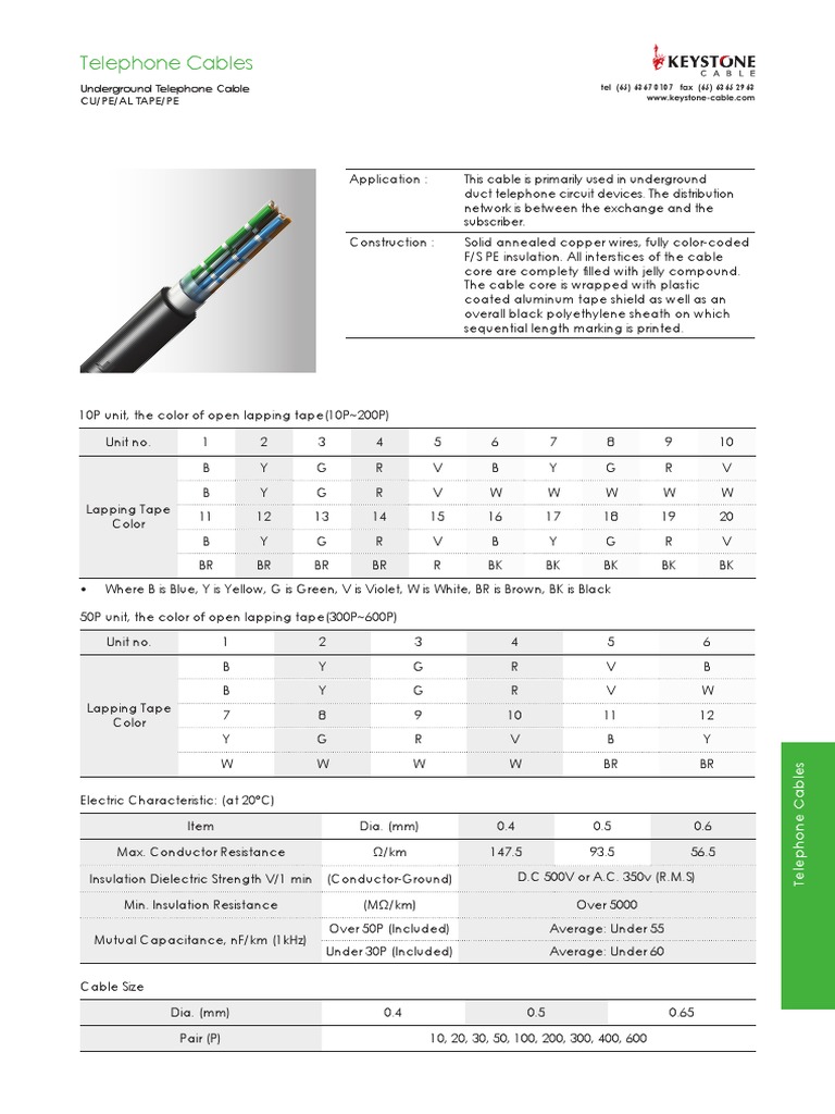 Underground Telephone Cable Specifications | PDF | Cable | Insulator ...