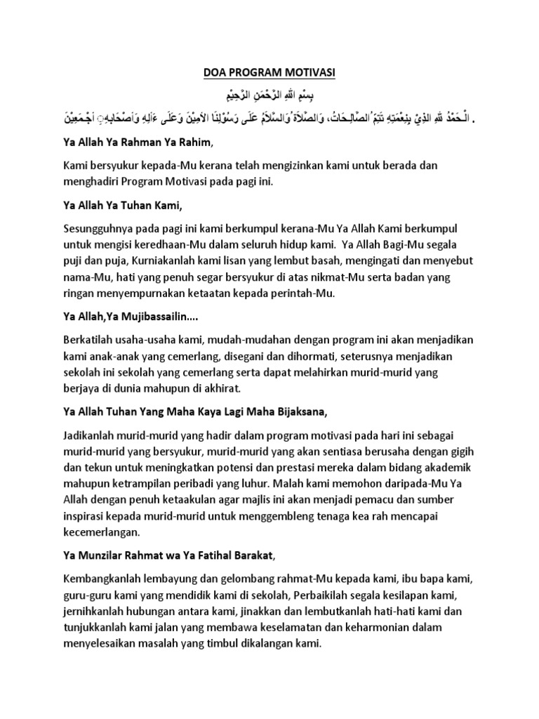 Doa Program Motivasi | PDF