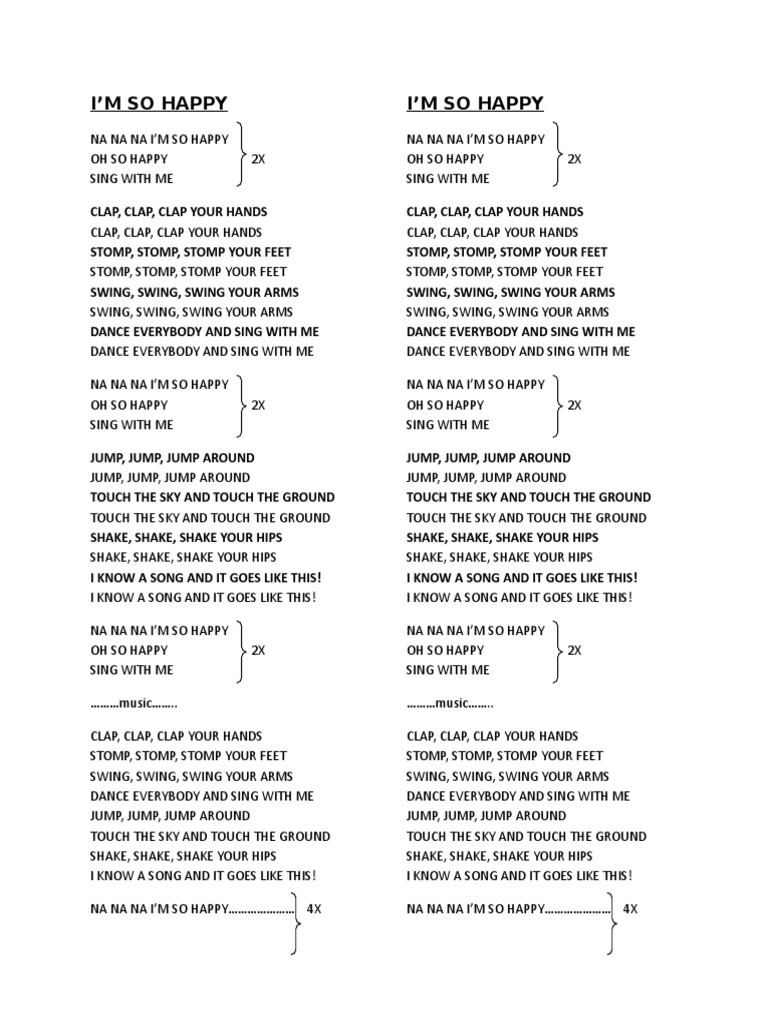 I'M So Happy I'M So Happy | PDF