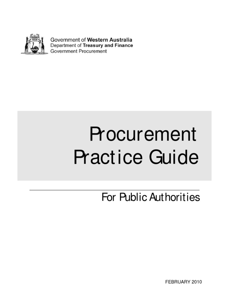 Procurement Practice Guide | Download Free PDF | Procurement | Specification (Technical Standard)
