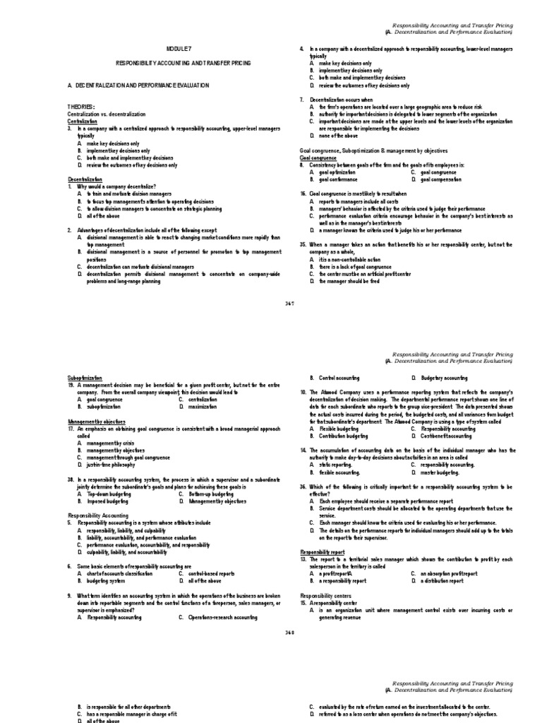 07 X07 A Responsibility Accounting and TP Decentralization and ...