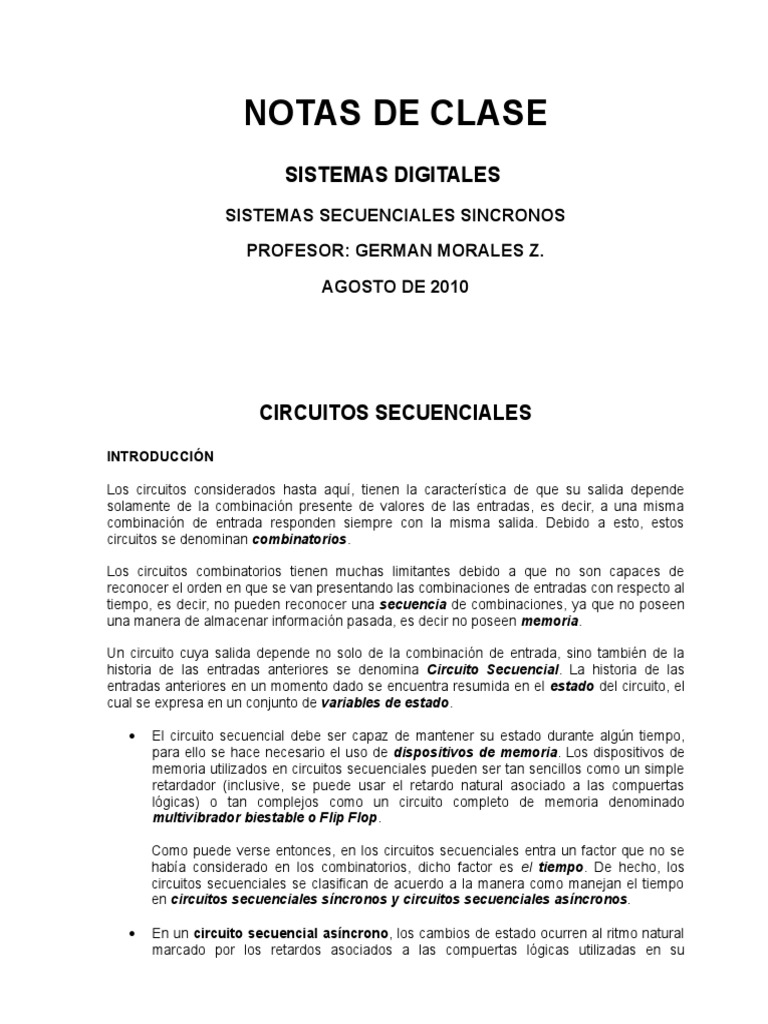 Circuitos Secuenciales Síncronos | PDF | Diseño electronico | Informática