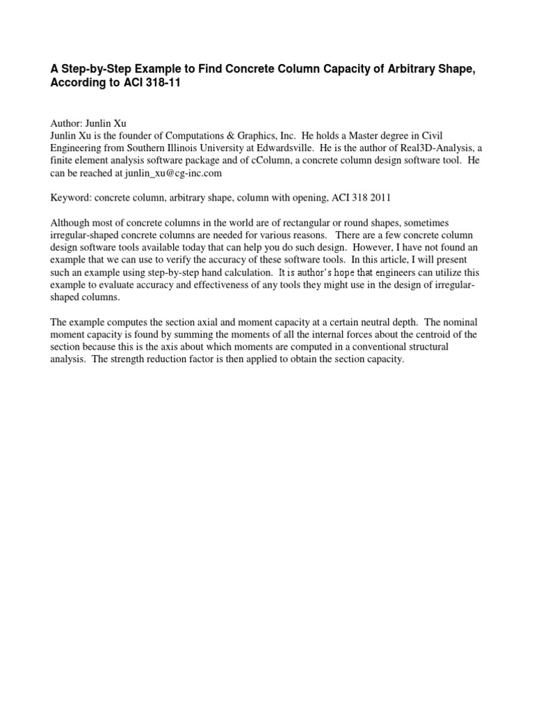 A Step-by-Step Example To Find Concrete Column Capacity of Arbitrary ...