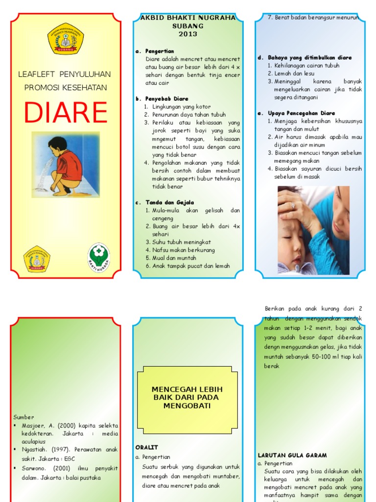 Leaflet Diare Pada Anak | PDF