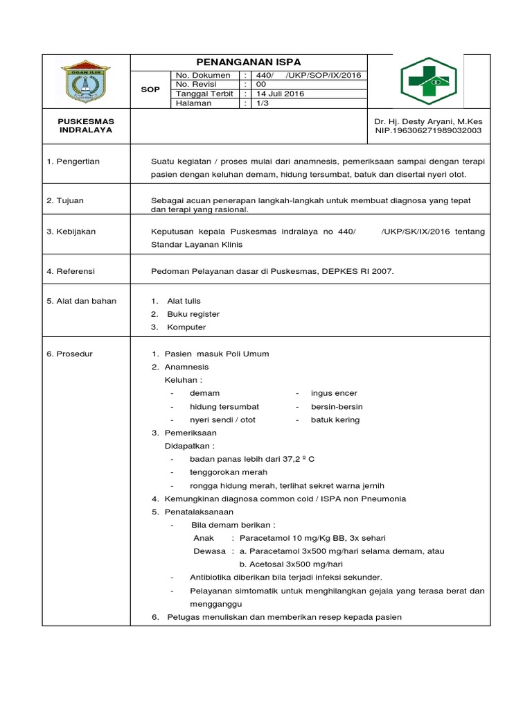 Sop Penanganan Ispa | PDF