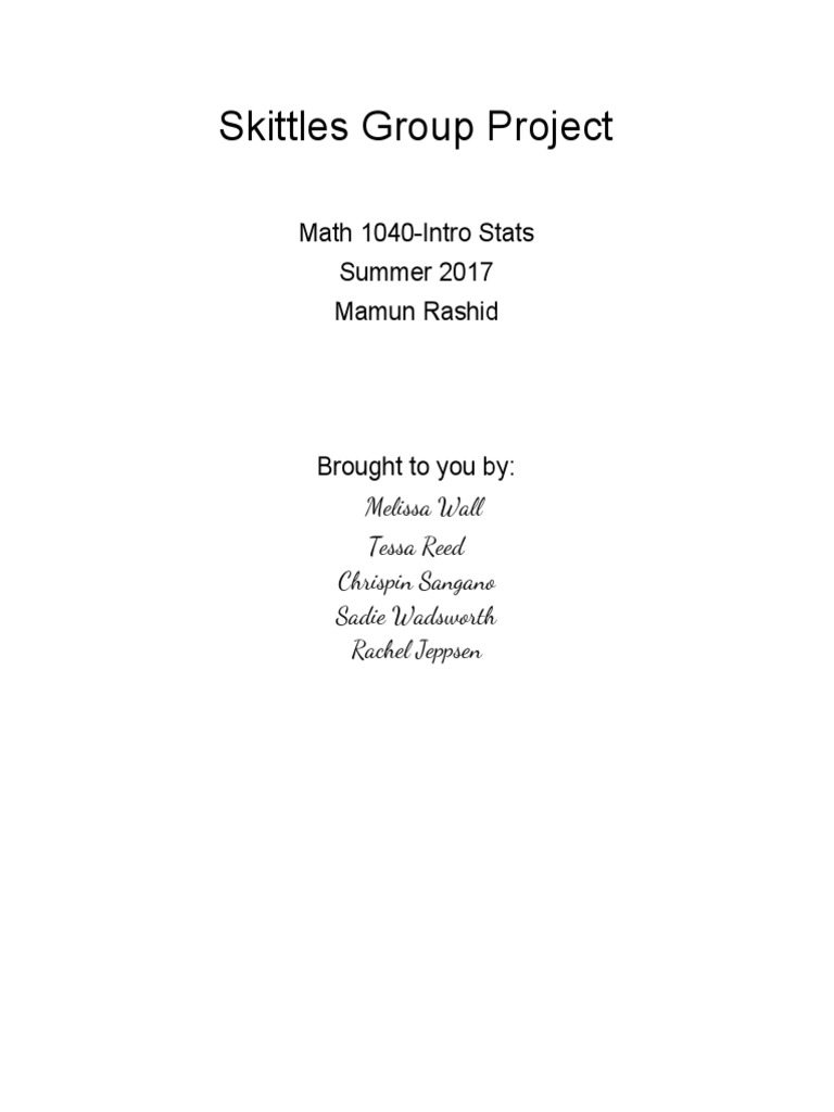 Skittles Project 2 | PDF | Statistical Hypothesis Testing | Statistical ...
