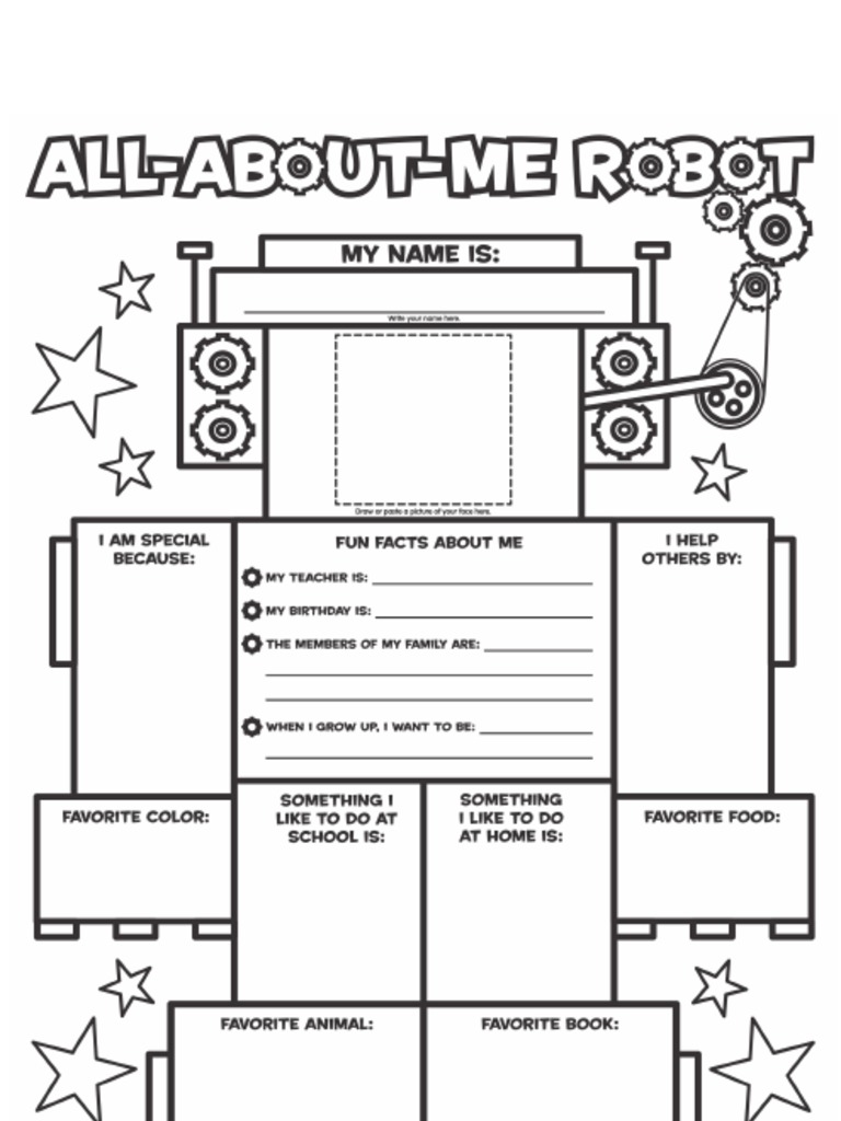 All About Me Robot 11 X 17 | PDF