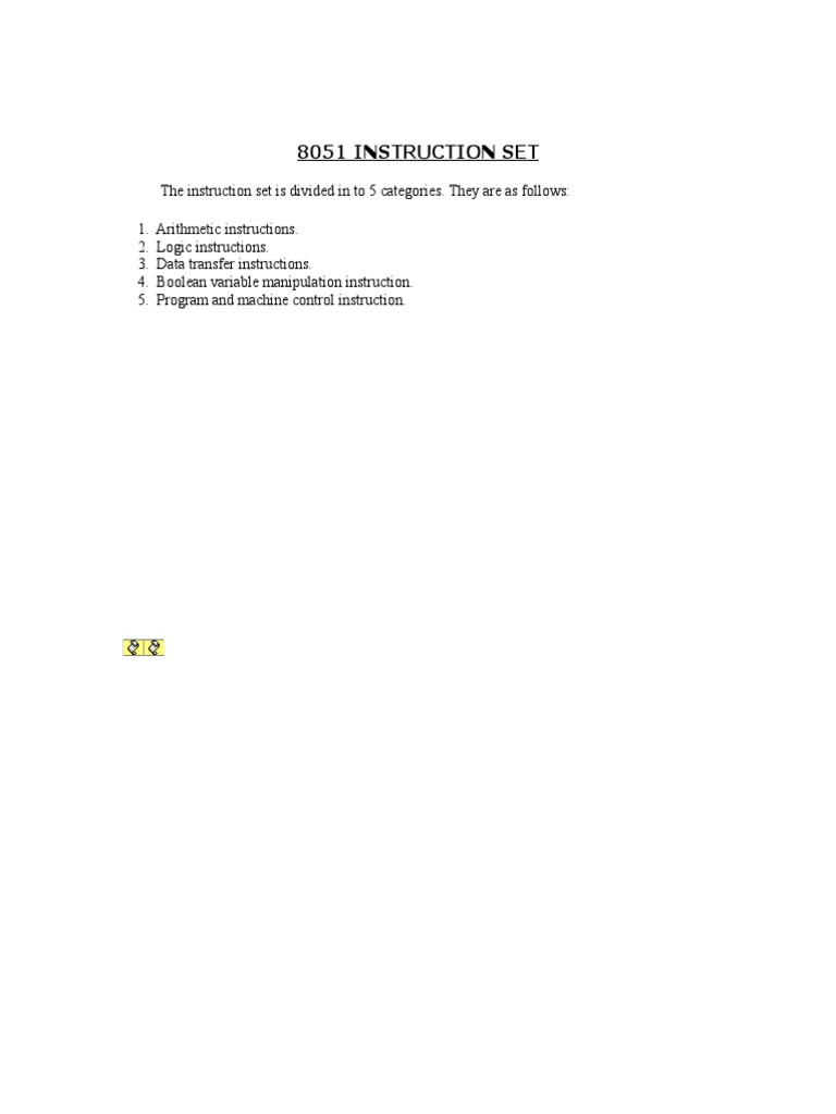8051 Instruction Set | PDF | Computers