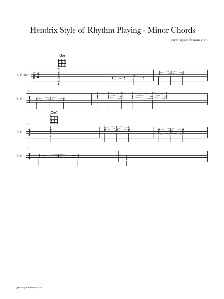 Hendrix Minor Chords | PDF