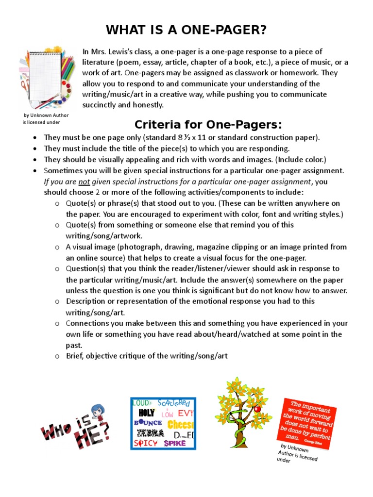 What Is A One-Pager | PDF | Language Arts & Discipline