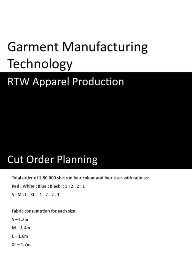 Garment Manufacturing Technology: RTW Apparel Production | PDF ...