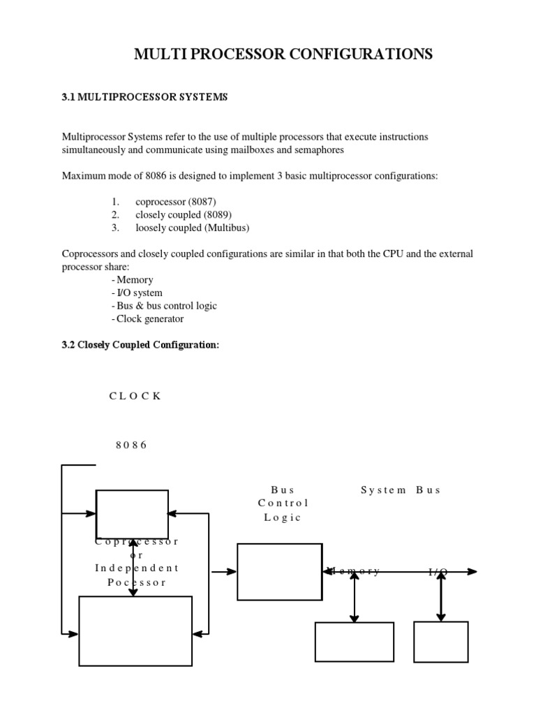 Multi Processor Configurations: 3.1 Multiprocessor Systems | PDF | Central Processing Unit ...