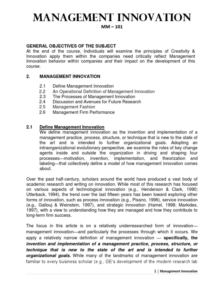 02 Creativity And Innovation Managementpleted Pdf Innovation