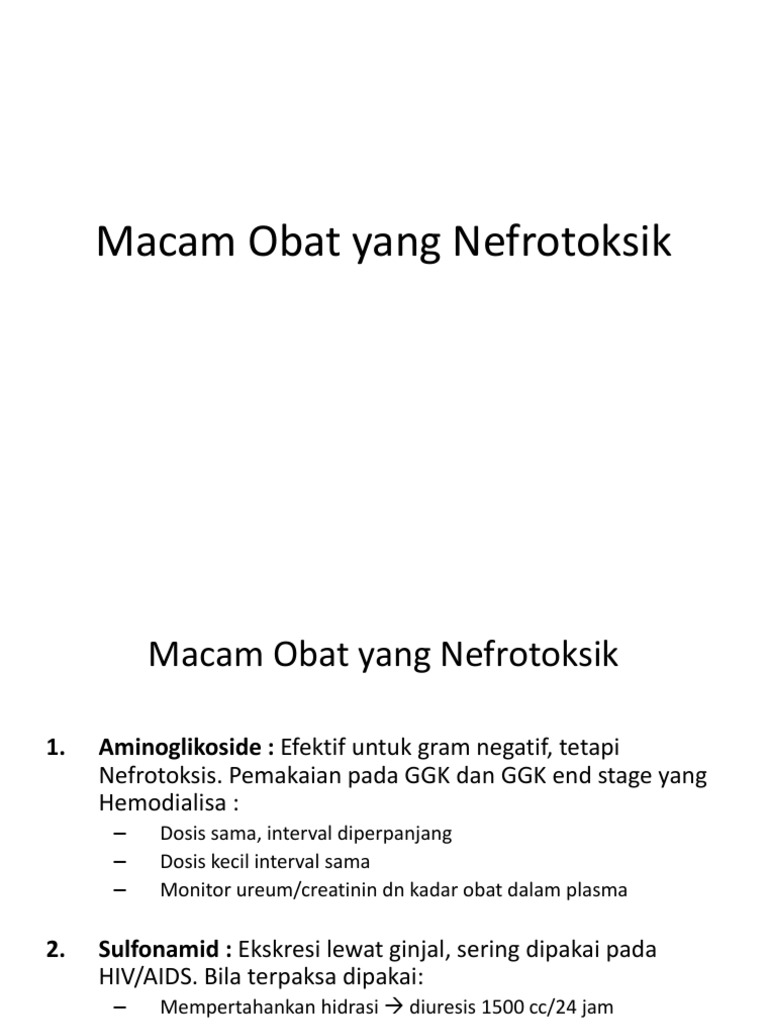 Obat Yang Nefrotoksik | PDF