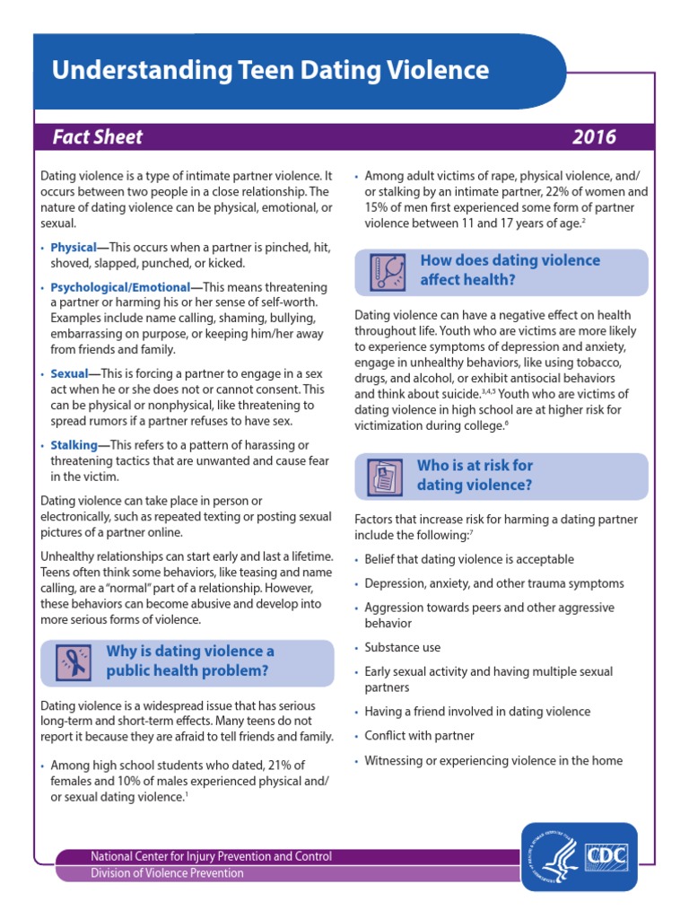 Teen Dating Violence Factsheet A | PDF | Violence | Domestic Violence