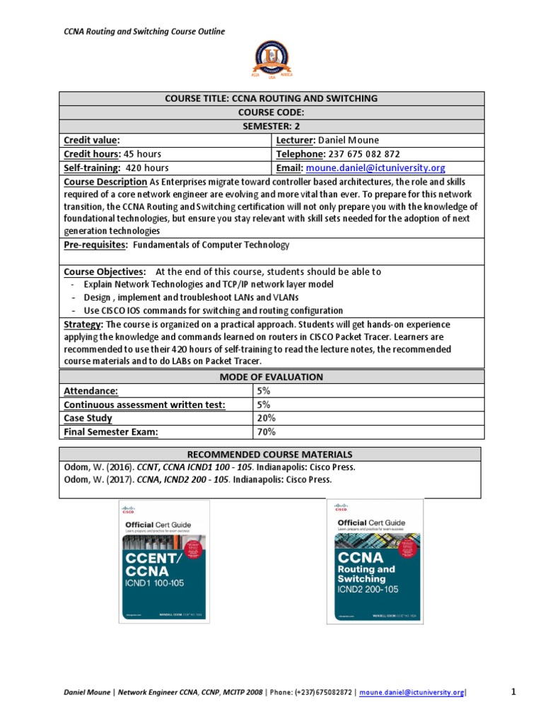 Ccna Routing & Switching Course Outline | PDF | Cisco Certifications | Router (Computing)