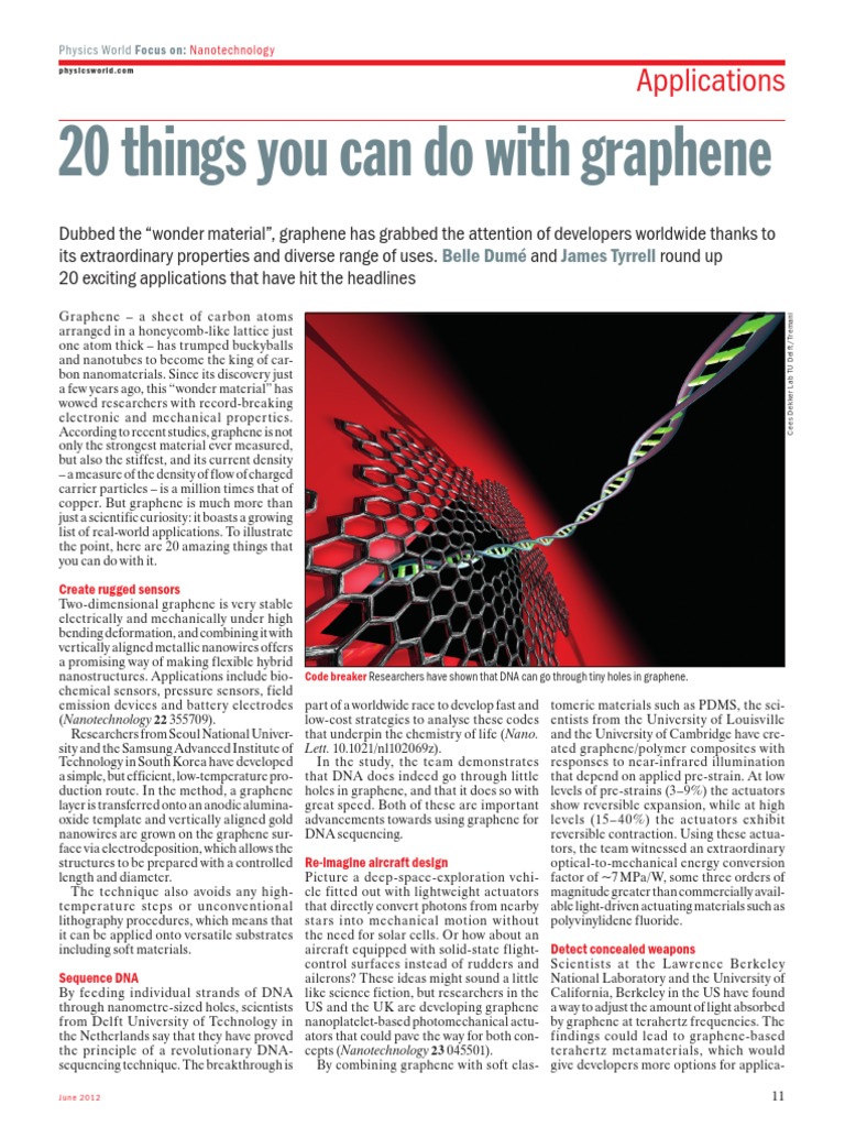 20 Things You Can Do With Graphene: Applications | PDF | Graphene ...