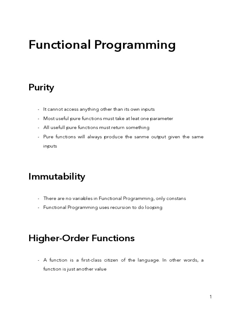 Functional Programming: Purity | PDF
