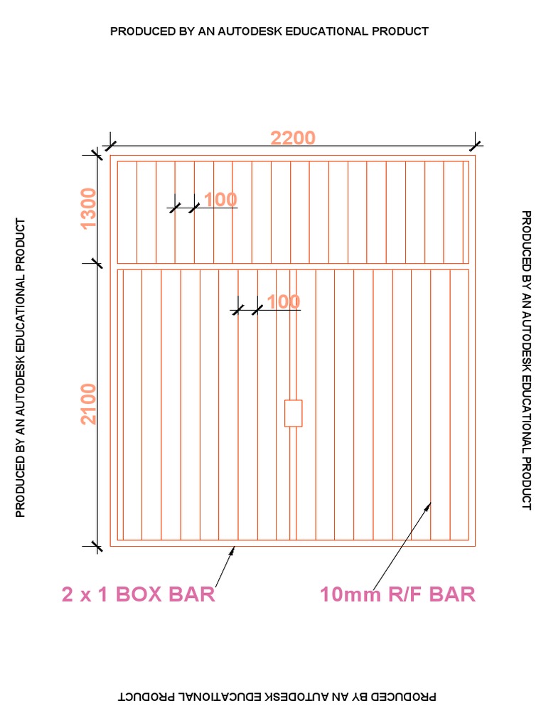 2 X 1 Box Bar 10mm R/F BAR: Produced by An Autodesk Educational Product ...
