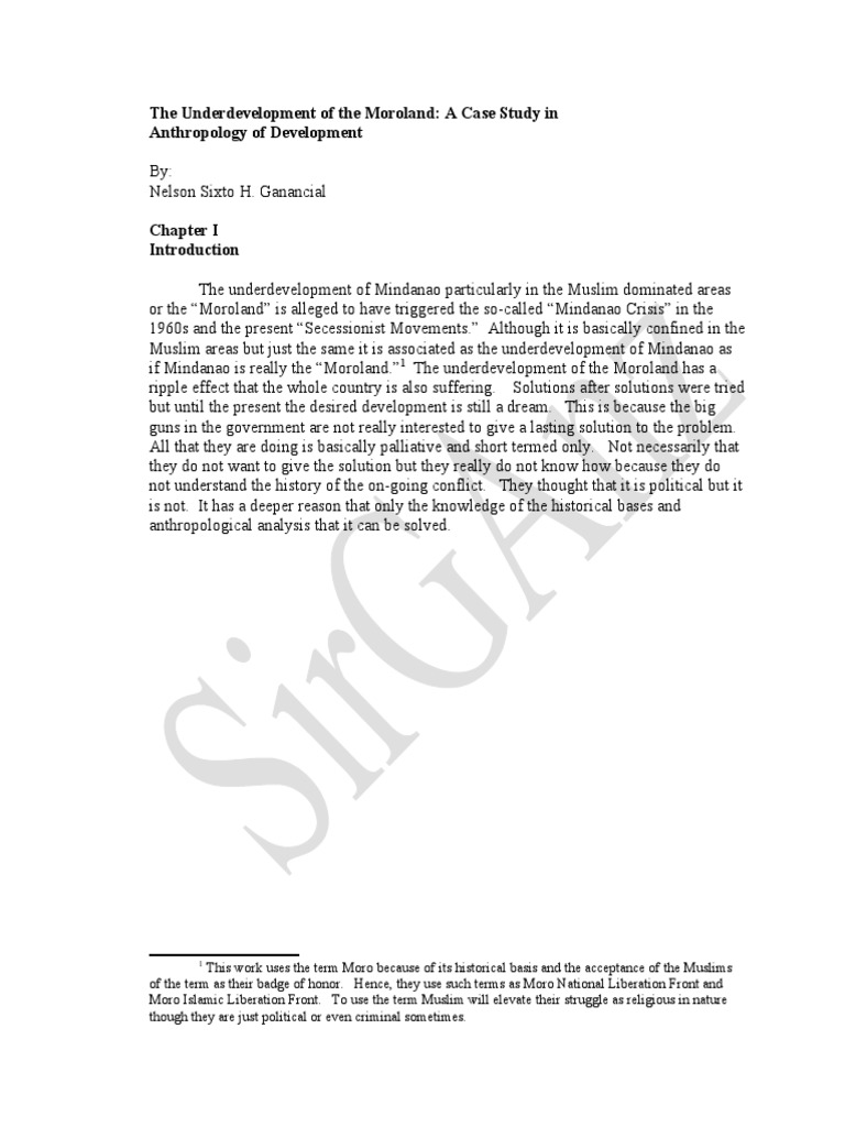 Underdevelopment of The Moroland | PDF | Philippines | Indigenous Peoples