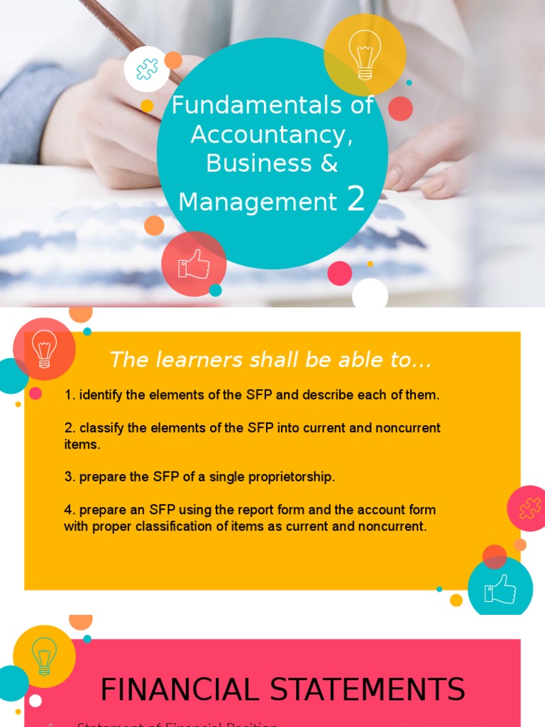 Elements of the Statement of Financial Position | PDF | Debits And ...