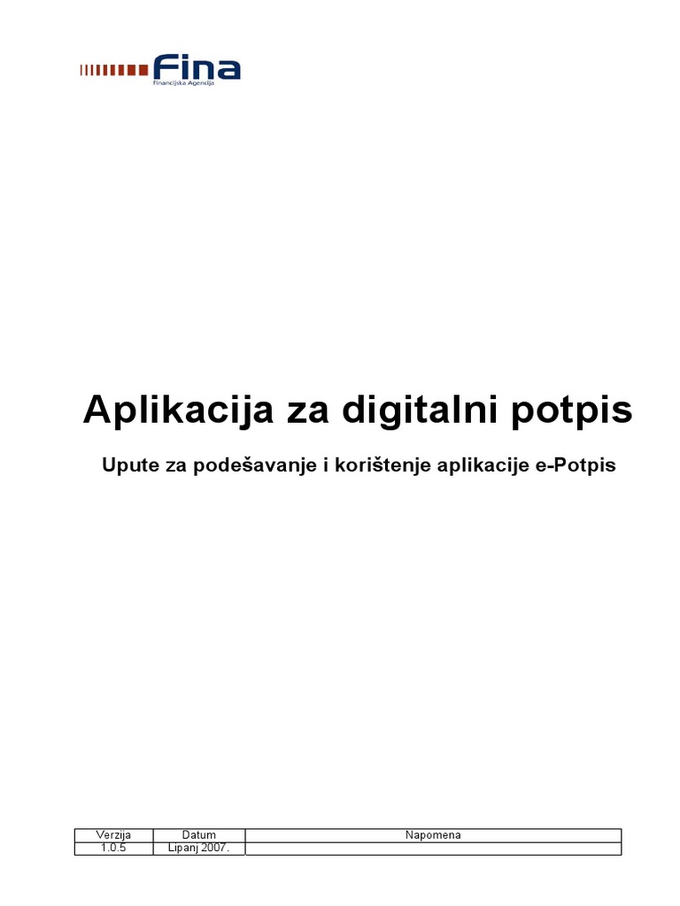 Podešavanje I Korištenje Aplikacije E-Potpis | PDF