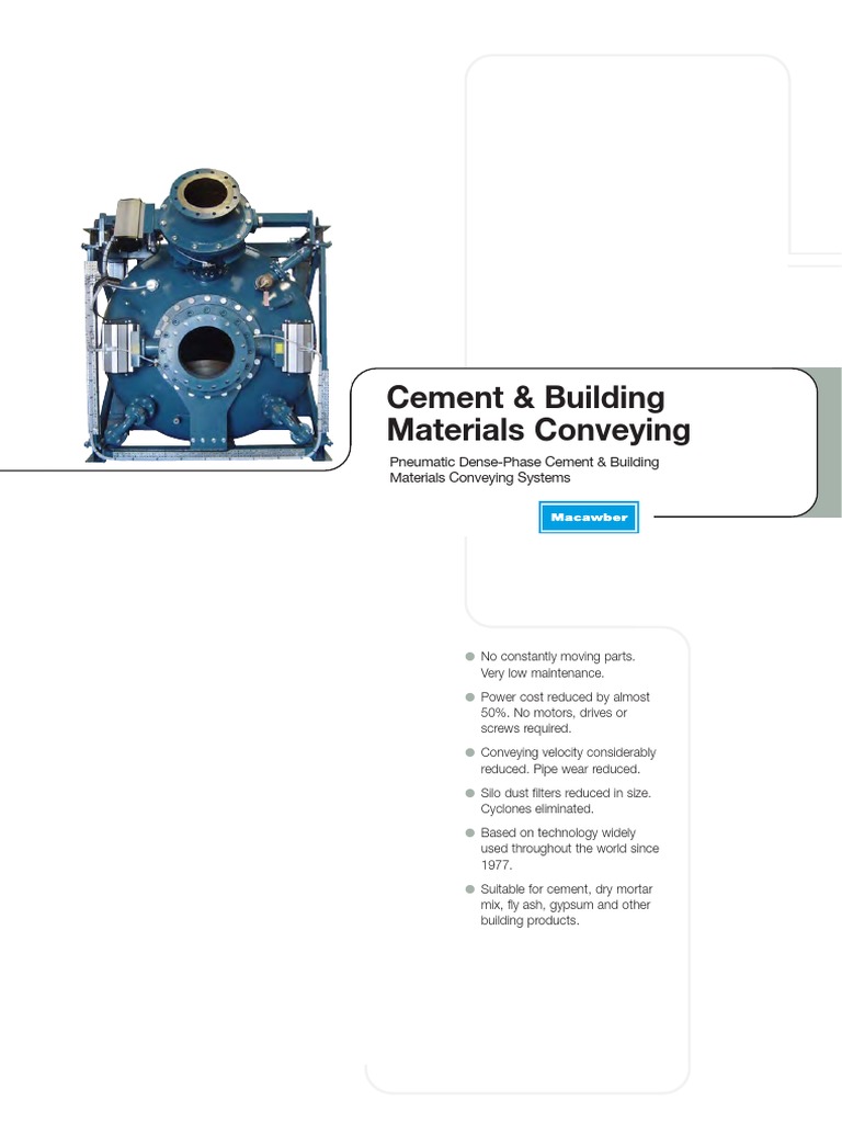 Pneumatic Cement Conveying Systems | PDF | Pump | Propeller
