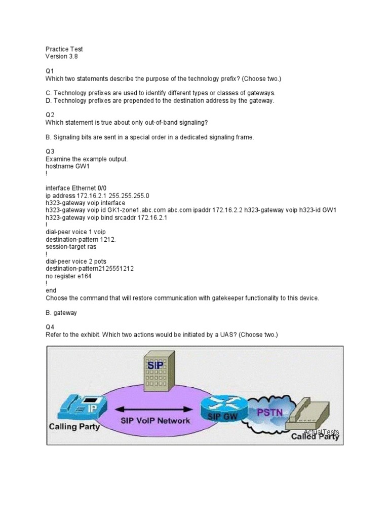642-436 Actualtest | PDF | Voice Over Ip | Telephone Numbering Plan