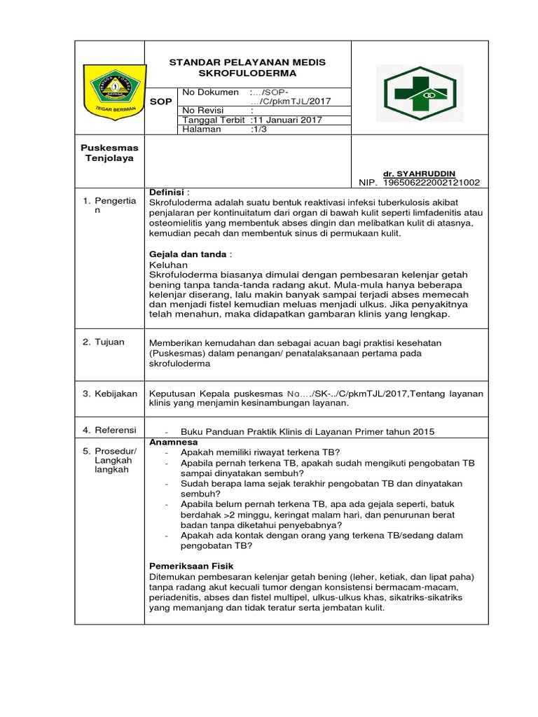 SOP Skrofuloderma | PDF