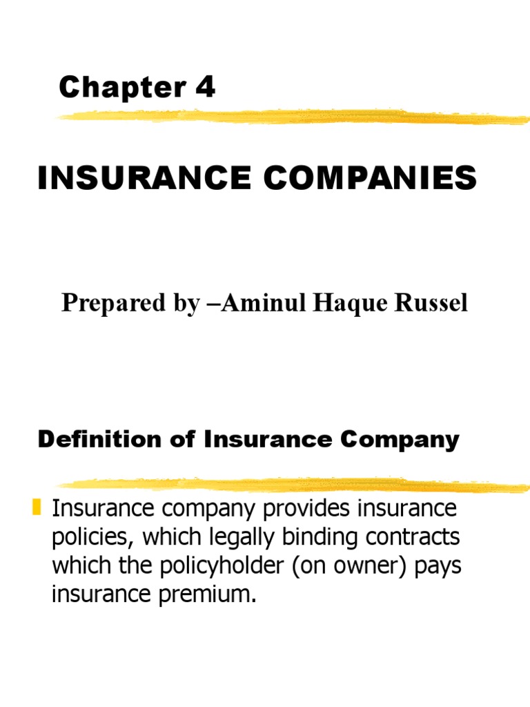 Chapter Insurance Companies | PDF | Life Insurance | Underwriting