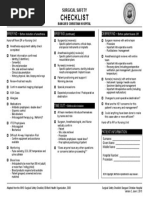 WHO Surgical Safety Checklist: Sign in Sign Out | PDF | Surgery | Medicine